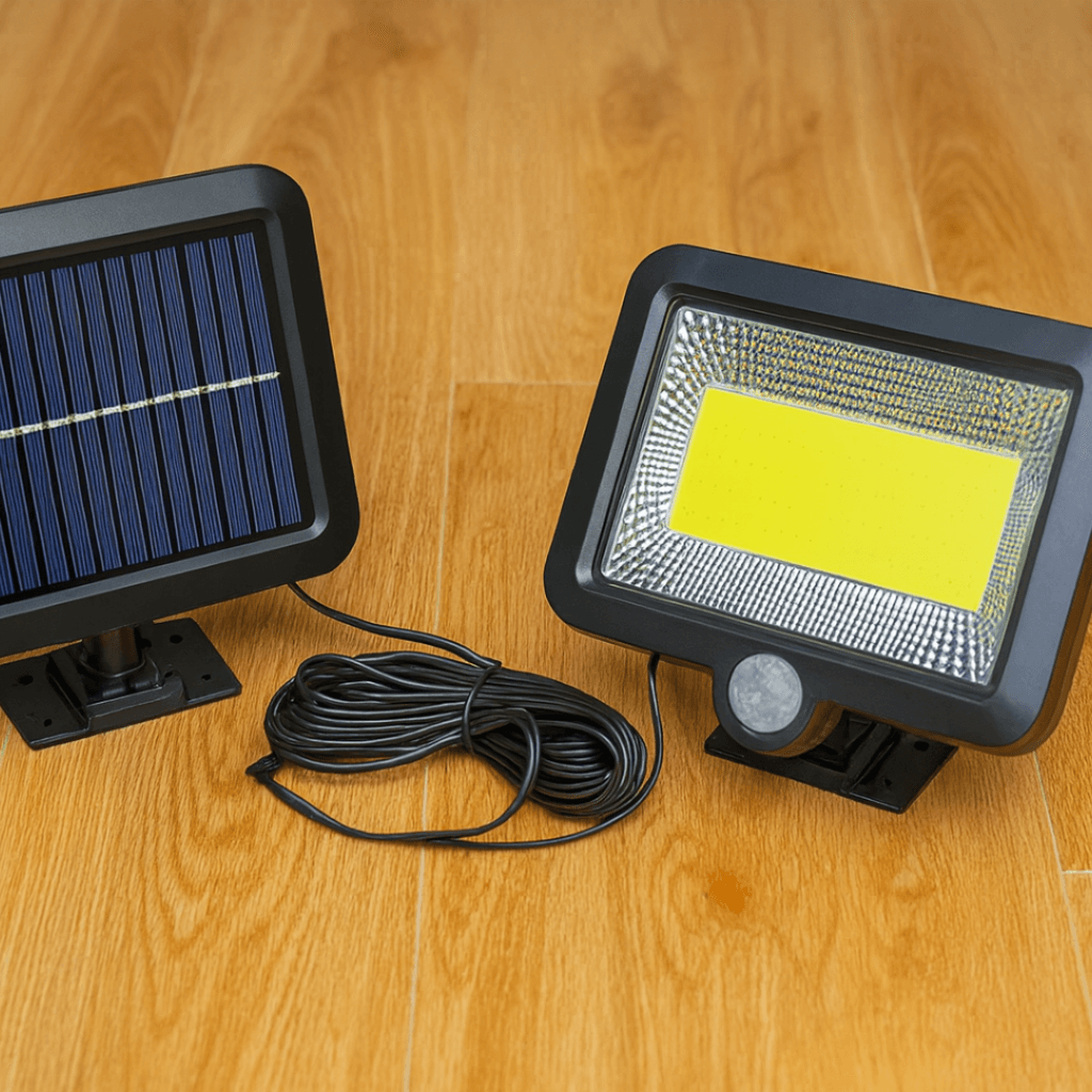 Lampă Solară cu 96 LED-uri, Senzor de Mișcare și Telecomandă – OferteTOP.ro
